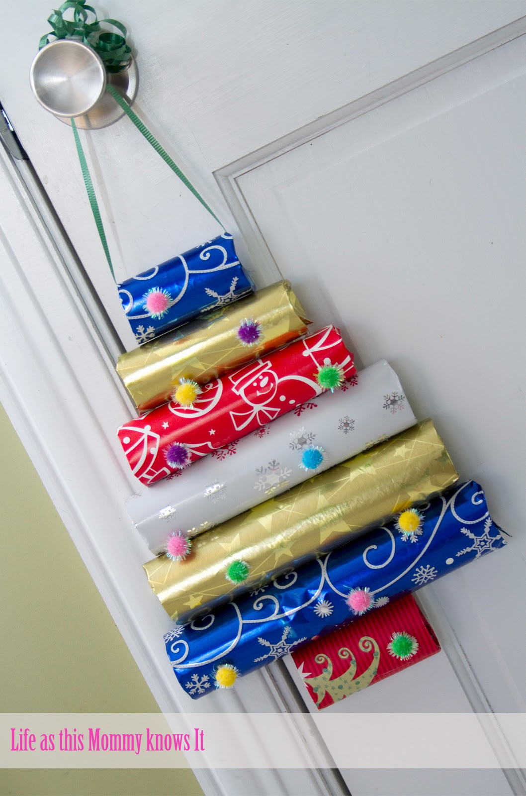 Life as this Mommy knows It: Wrapping Paper Christmas Tree Craft