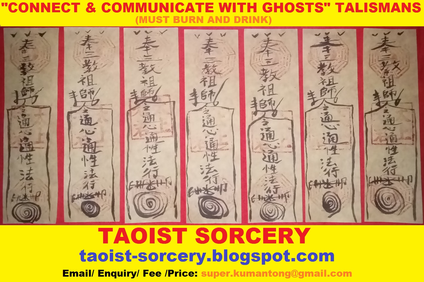 TAOIST SORCERY: “Connect & Communicate With Ghosts” Talismans