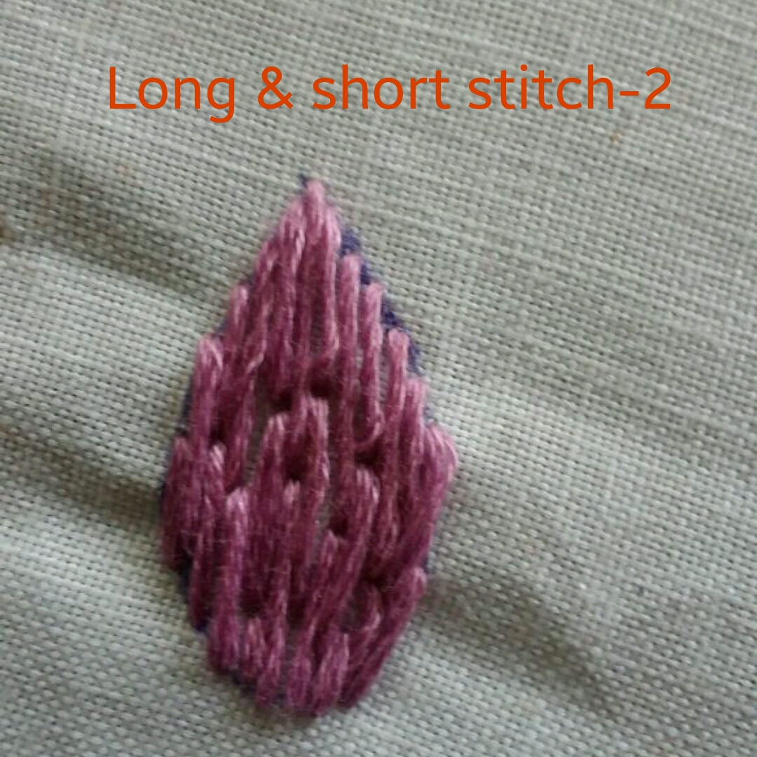 SMB HUNAR: Hand Embroidery-Long & Short Stitch on Leaf