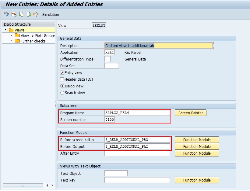 SAP ABAP Central: Adding custom tab in transaction RELMPL using BDT