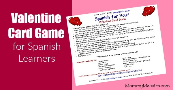 Mommy Maestra: Free Download: Valentine Card Game in Spanish