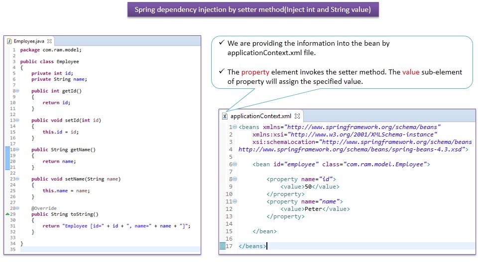 JAVA EE: How to Inject primitive value and String using Spring ...