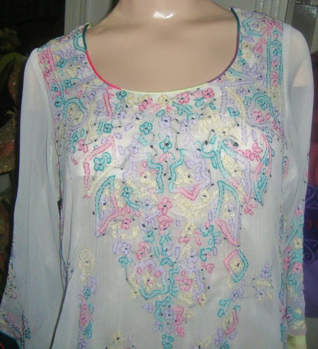 Multani Hand Embroidary Chiffon Dresses 2012 | Asian Fashion