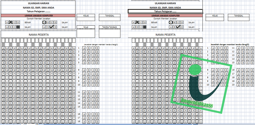 Lembar Jawaban Komputer (LJK) Untuk SD,SMP,SMA Terbaru - dikdasmen.info