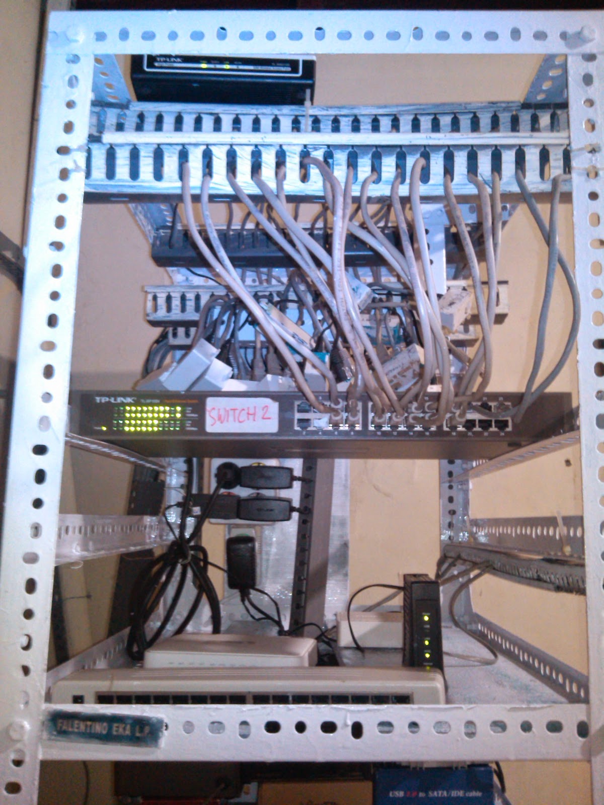 Pengecatan dan penataan kembali rak server PJK-Net