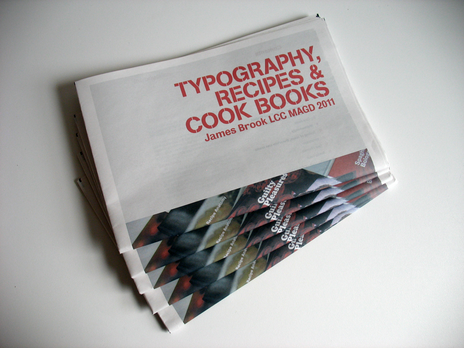 James Brook / Design: Typography, Recipes and Cook Books