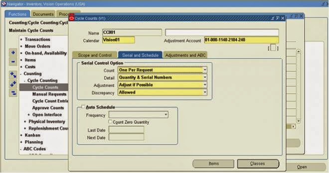 Oracle Applications: Oracle ABC Analysis and Cycle Count