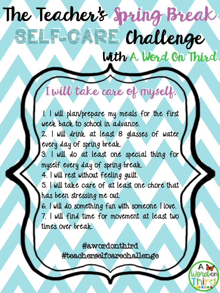 Teacher Self-Care Challenge Check In & A GIVEAWAY! | A Word On Third