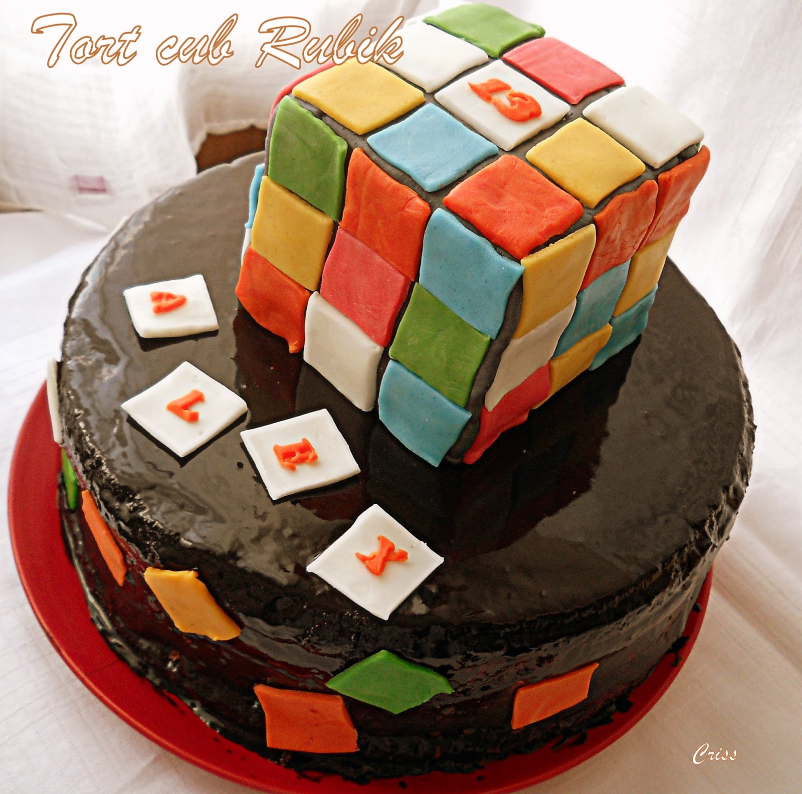 Arome si culori : Tort cub Rubik