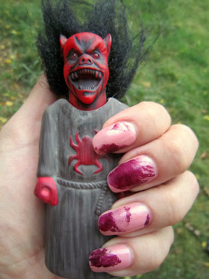 Concrete and Nail Polish: Bloody Fingerprint Nails