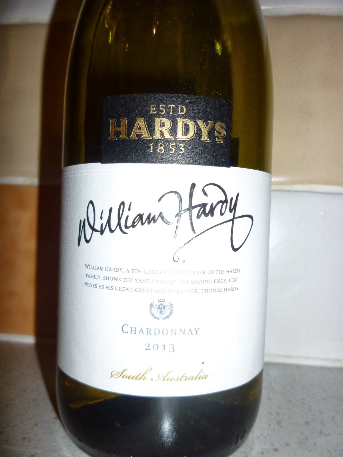 The Cambridge Wine Blogger: William Hardy Chardonnay