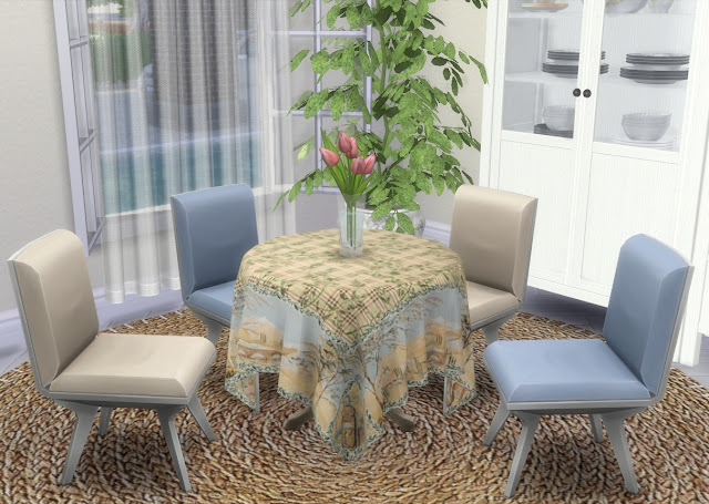 Corporation "SimsStroy": The Sims 4. Tablecloth round set 02.