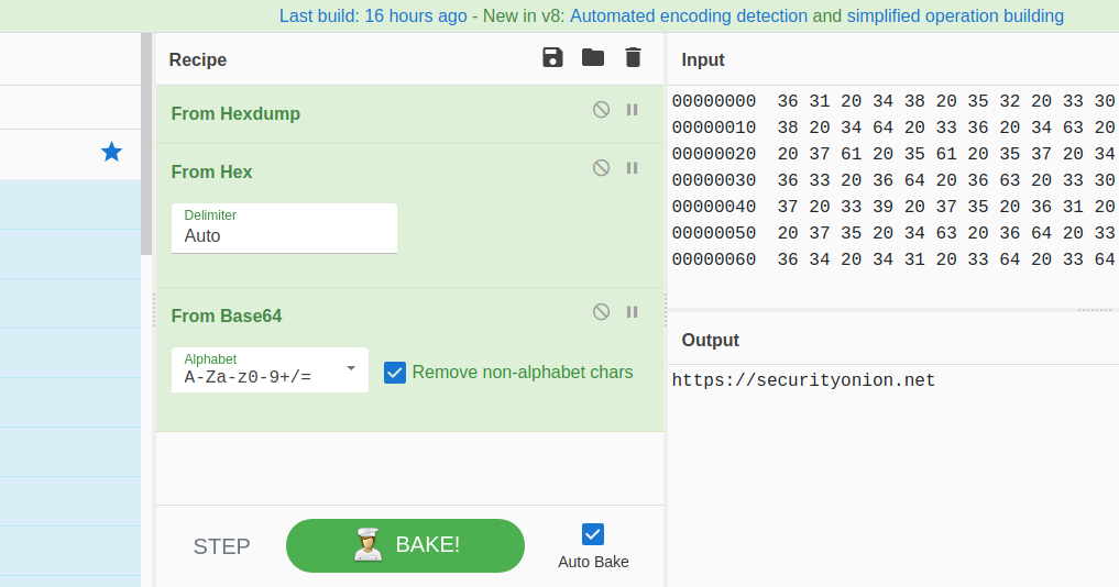 Security Onion: CyberChef 8.7.0 now available for Security Onion 16.04!