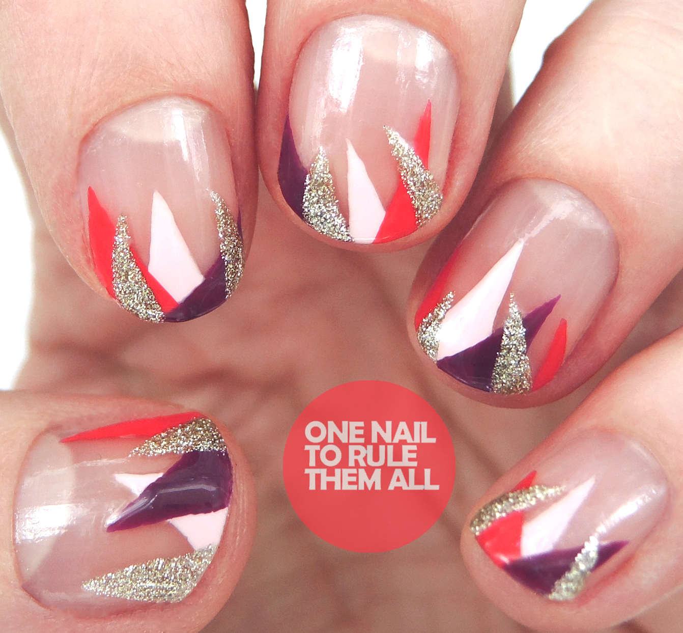 One Nail To Rule Them All: Glitter French Triangles