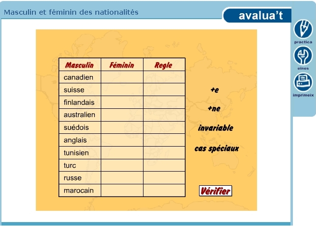 FLE JUAN DE AVILA BACHILLERATO: Voilà des activités sur le masculin et ...
