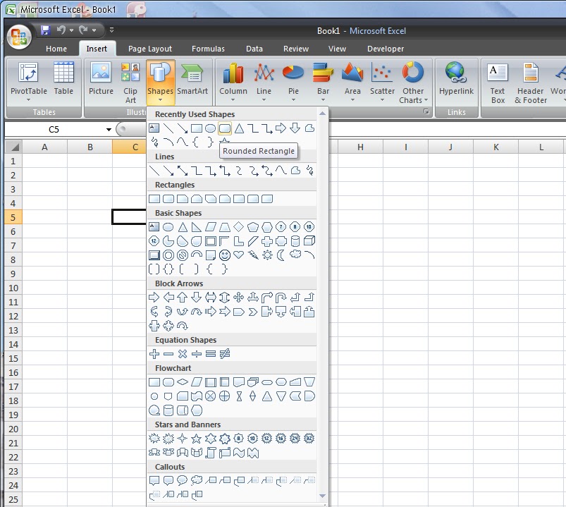 Membuat Tombol Menu/Hyperlink di Excel