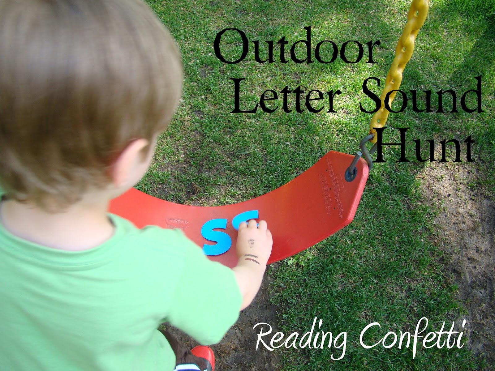 Outdoor Letter/Sound Matching & Kid's Co-op Link Party ~ Reading Confetti