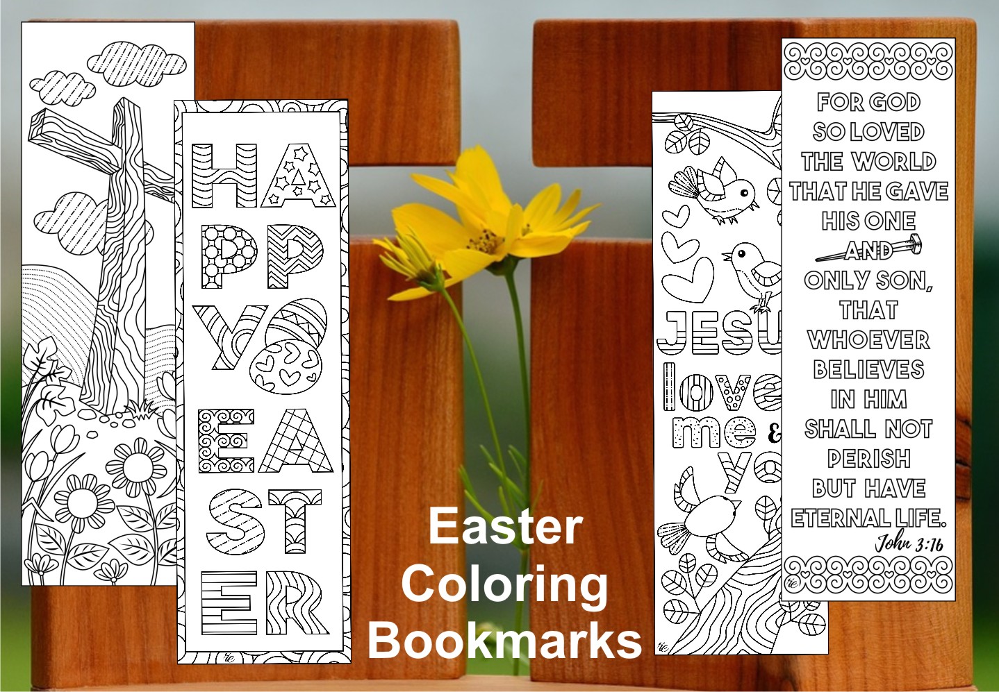 RicLDP Artworks: Easter Coloring Bookmarks 2
