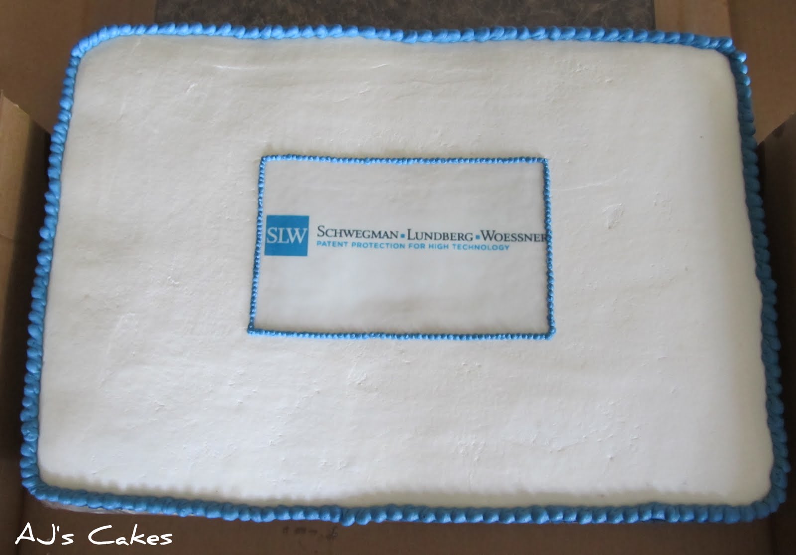 AJ's Cakes: Logo Sheet Cake