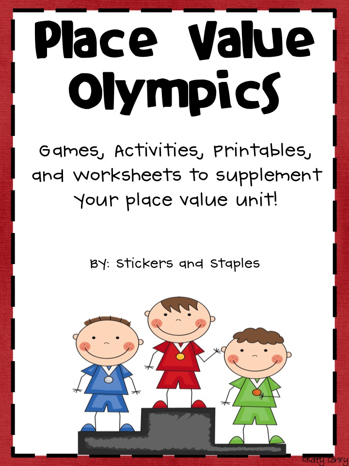 stickers and staples: Place Value Olympics!!