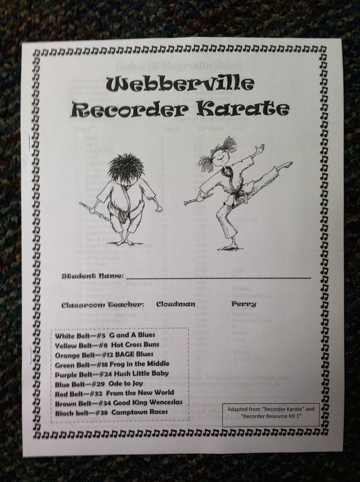 Recorder Karate Blue Belt