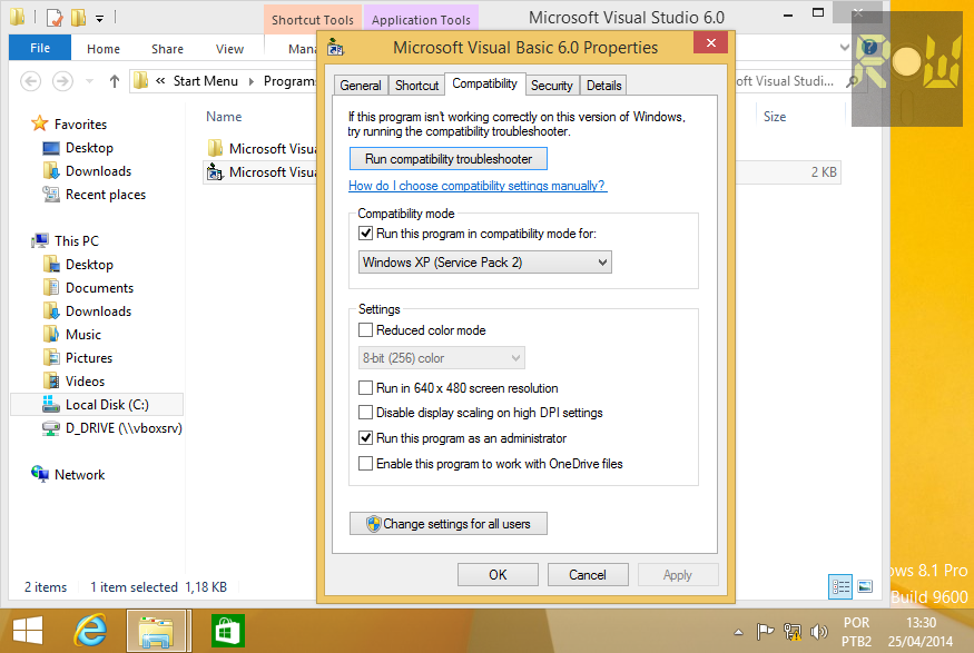 Dica rápida: instalando o Visual Basic 6 no Windows 8.X, 7 e Vista