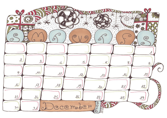 Kai-Zen Doodles: December Calendar FREEBIE!