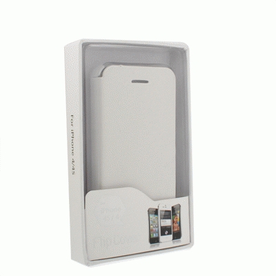 Leather Flip Cover Case iPhone 4 / 4s Putih