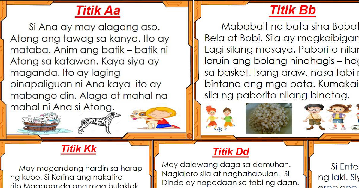 Filipino Reading Materials (Titik Aa, Titik Bb, Titik . . . ) - DepedClick