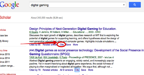Google Scholar Tip: Easily Generate Diverse Citations Formats