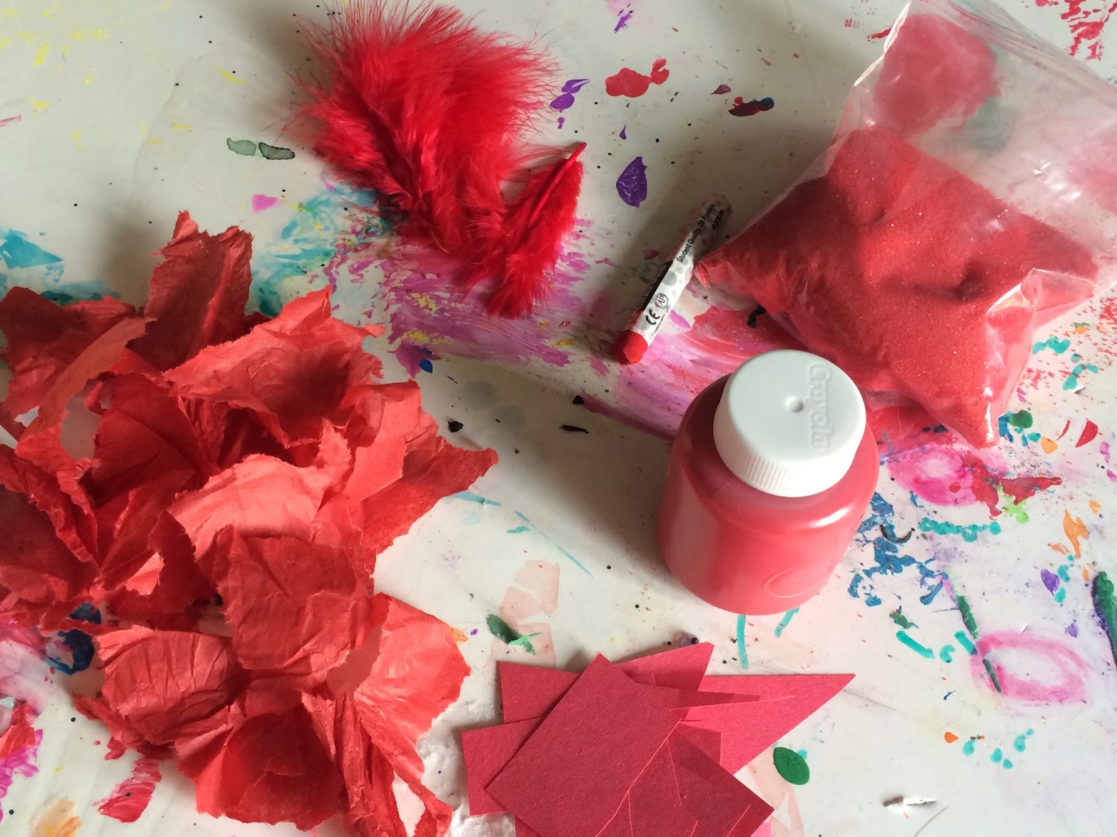 Mini Monets and Mommies: My Many Colored Days Art: Red Collage Theme