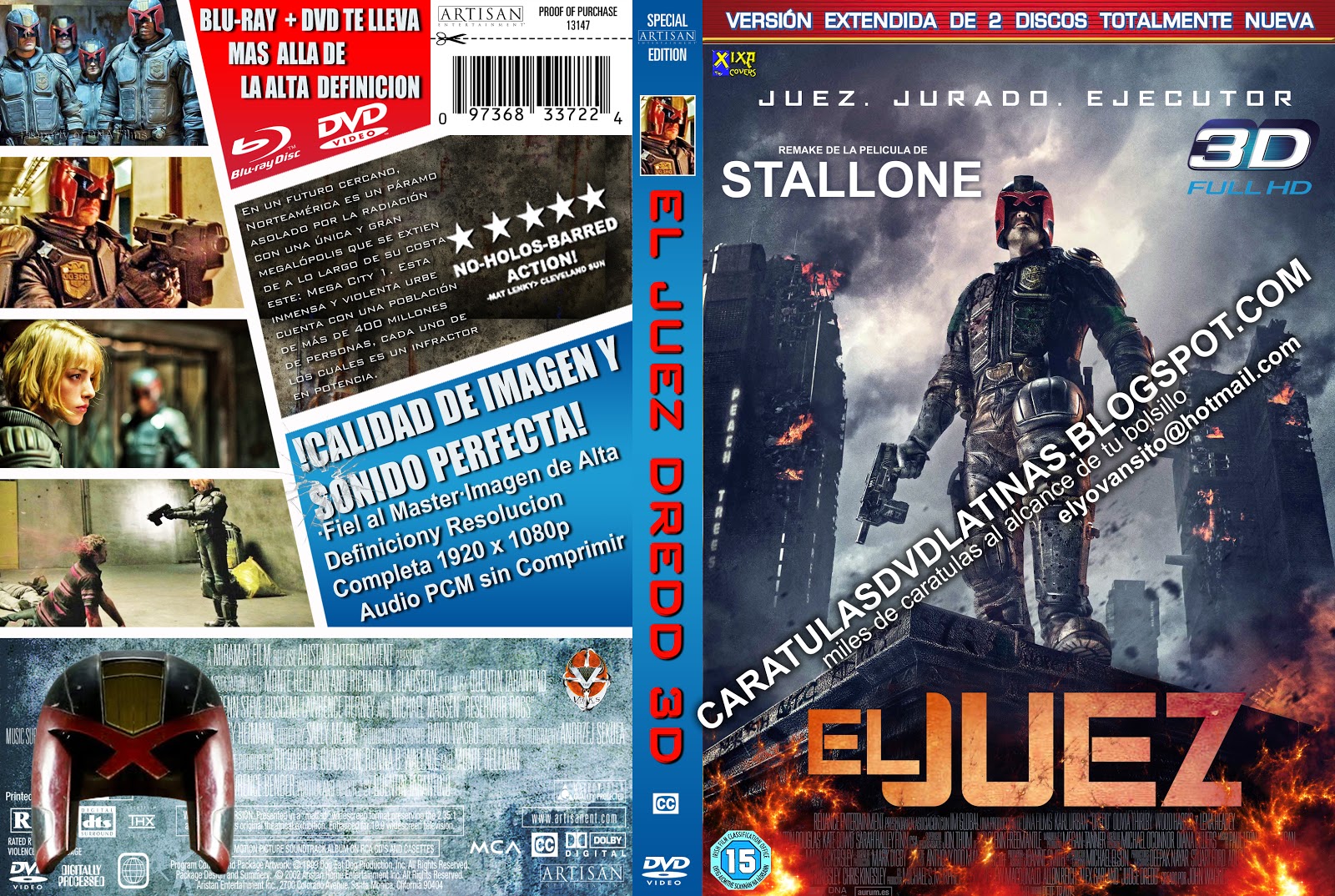 CARATULAS DVD LATINAS: DREDD DVD COVER CARATULA el juez