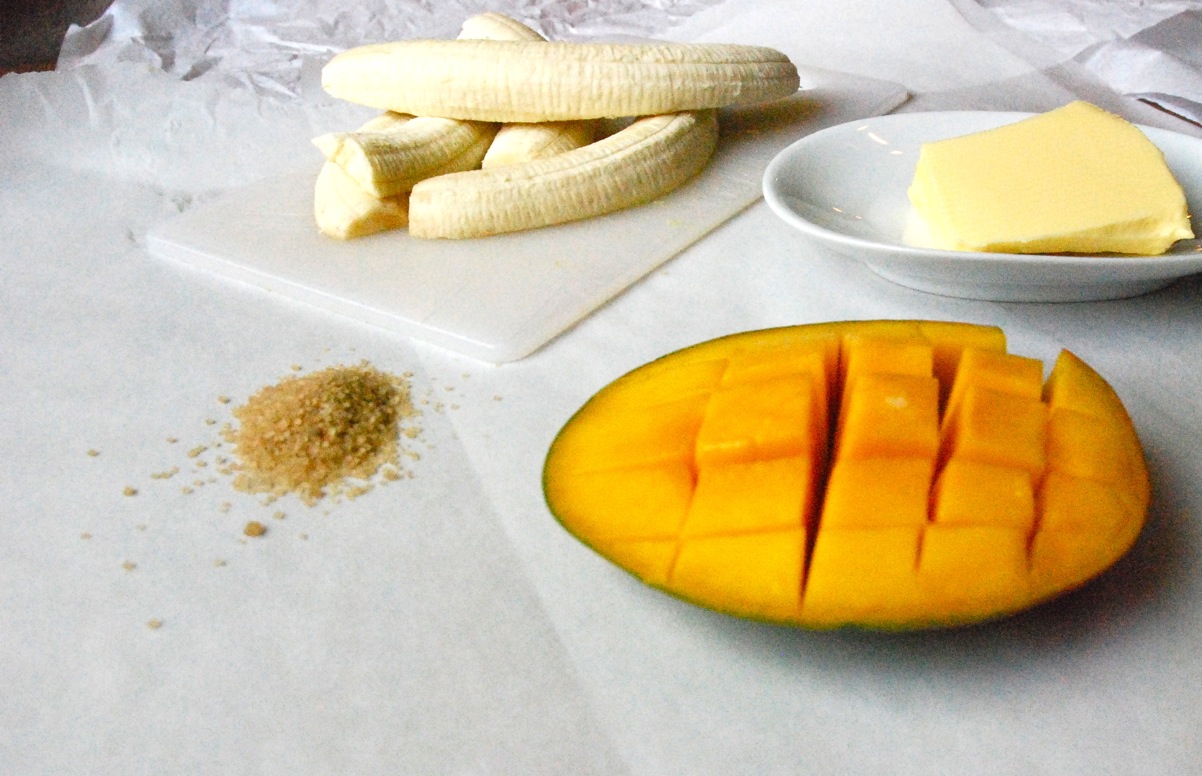 Mat mat mat!: Mangosorbet med stekte bananer