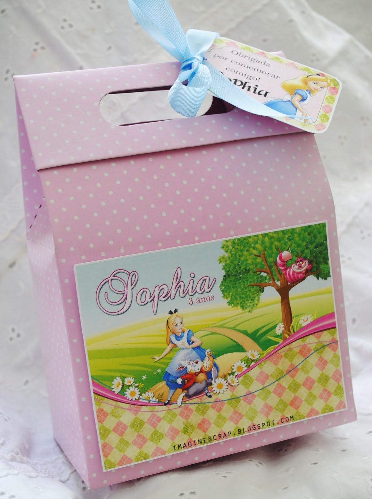 Memoria em folha de Scrap: Caixa de poá Alice