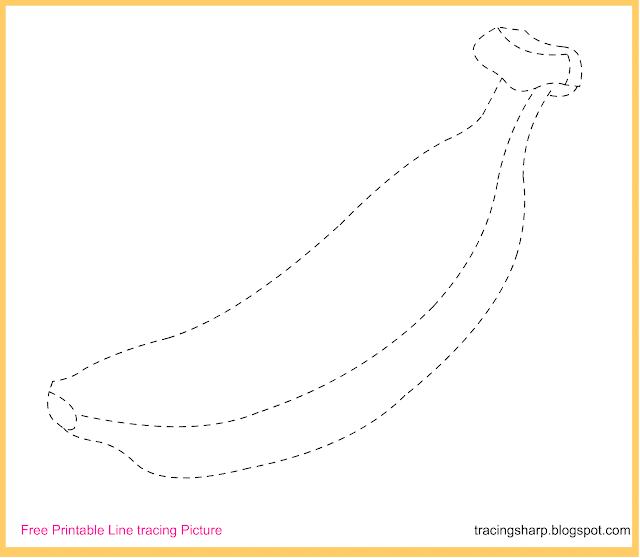 Free Tracing Line Printable: Banana Tracing Picture