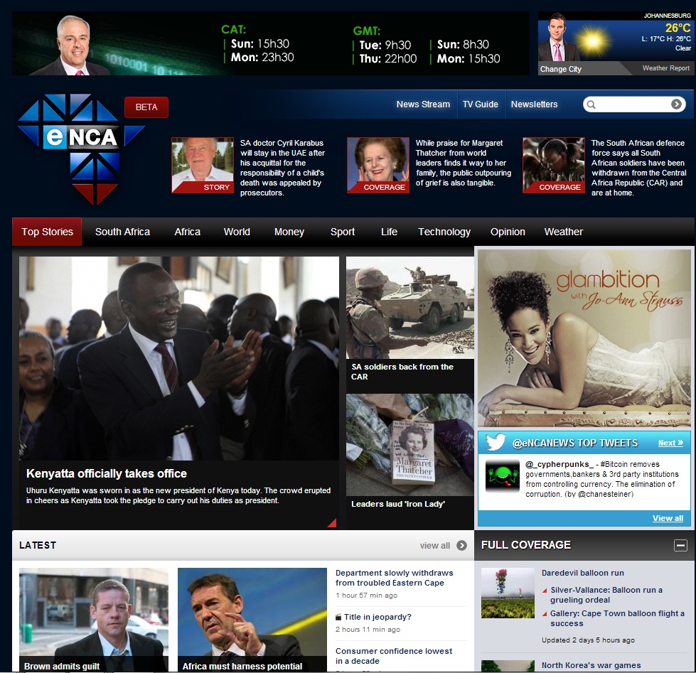 TV with Thinus: BREAKING. eNCA launching its news rich website with ...