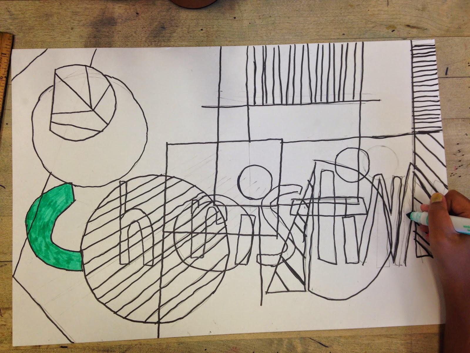 Art Room Blog: 3rd Grade-Geometrically Hidden Name...