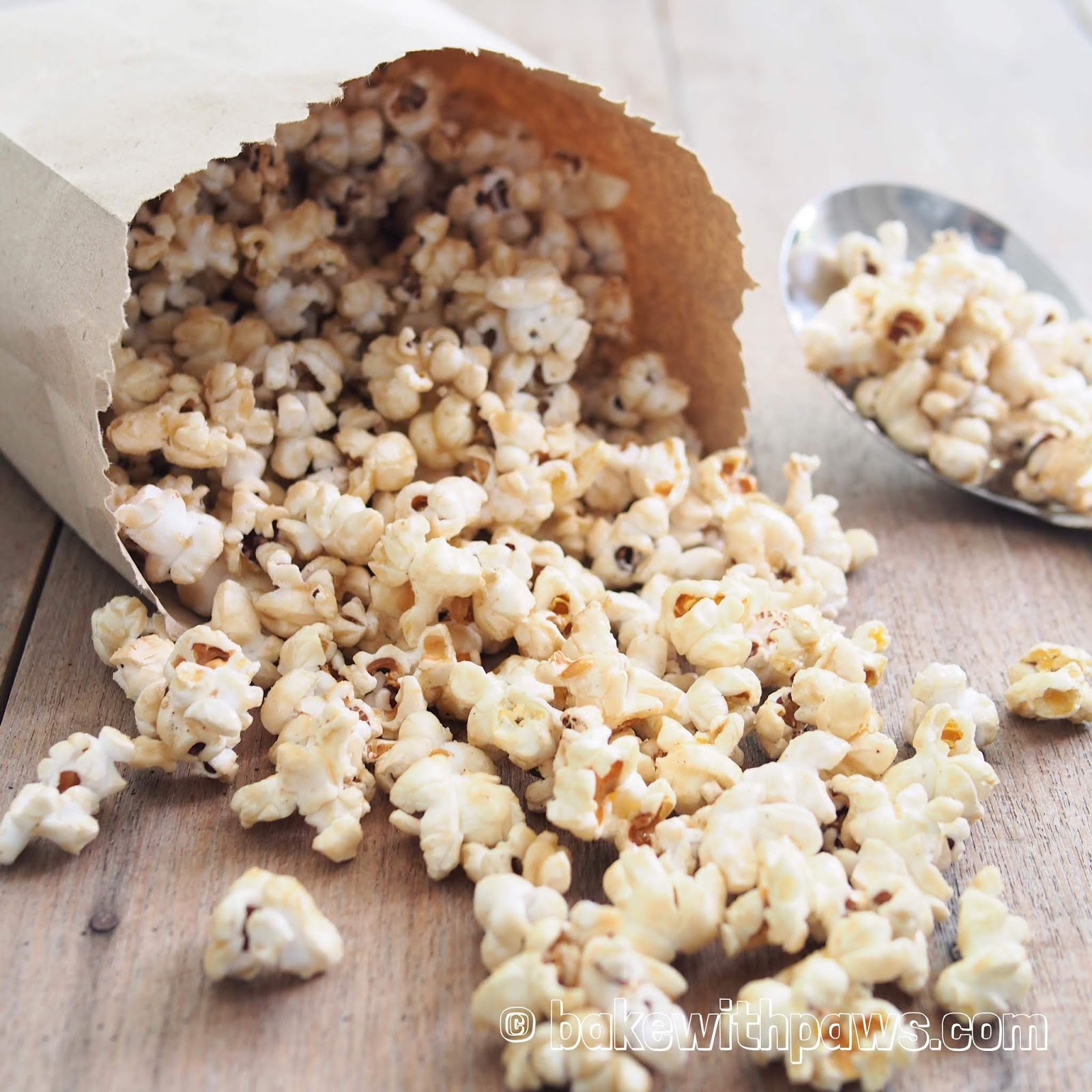 Low-Sugar Salted Caramel Popcorn - BAKE WITH PAWS
