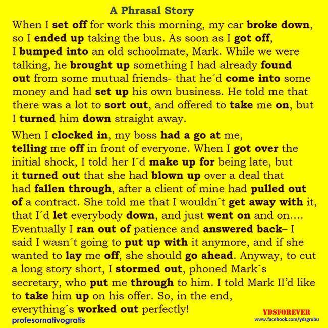 Click on: A STORY WITH PHRASAL VERBS