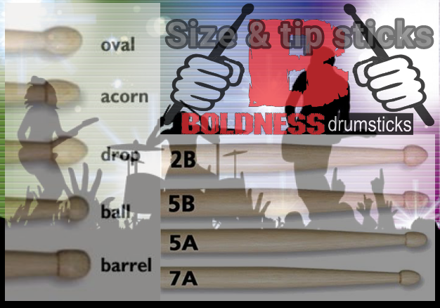 Ukuran, tip dan bahan dasar stick drum
