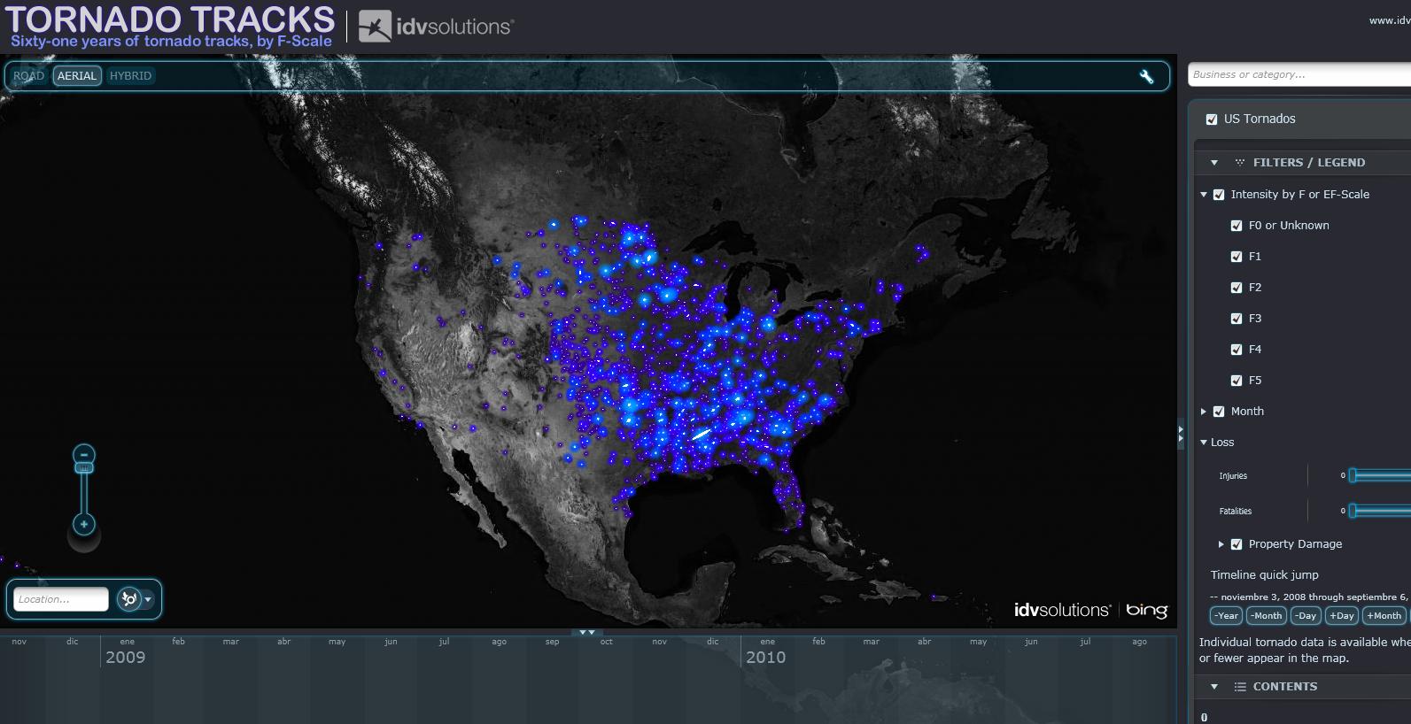 Geotics: Mapa dinámico de tornados de los EE.UU en Bing Maps (Excelente ...