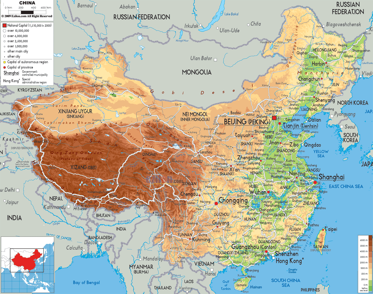 China | Mapas Geográficos da China
