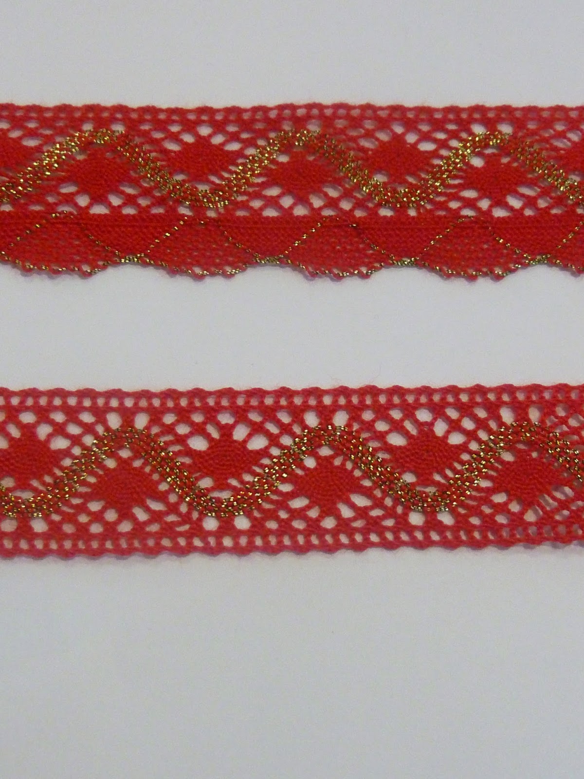 MERCERIA EL COSTURERO: PUNTILLAS DE BOLILLO ROJAS