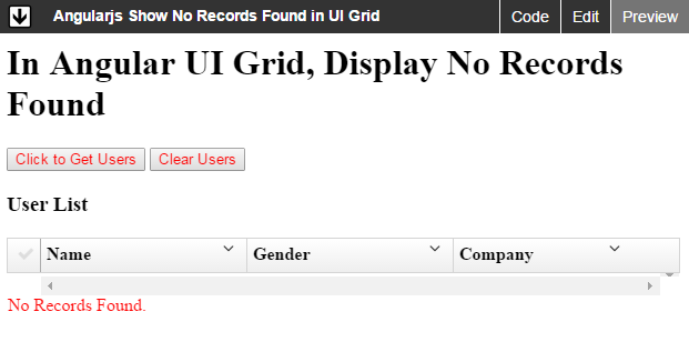 No Record Found In Angularjs Ng Grid And Ui Grid Angular 8 7 6 5 4 And 2 Javascript Asp 2263
