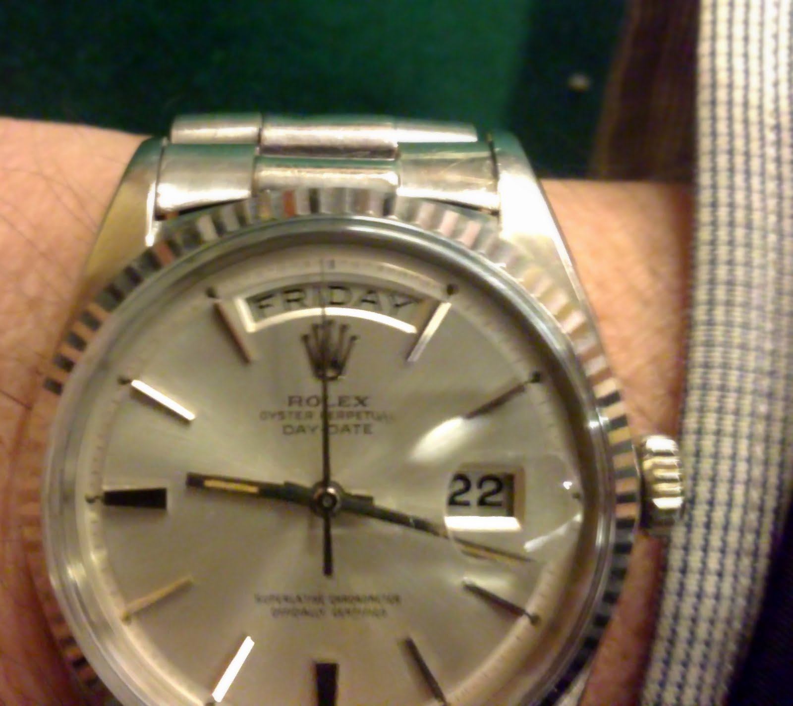 koleksijampecks: Jam Rolex 1803, Solid White Gold King Day Date Watch