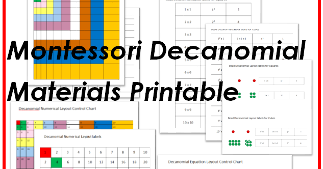 "Making Montessori Ours": Montessori Decanomial Layout Printables
