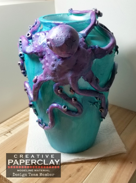 Creative Paperclay® air dry modeling material: Octopus Vase with Delight