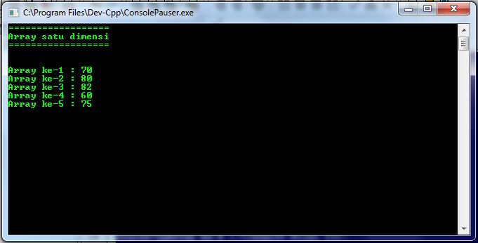 Array of Struct dan contoh program dengan Dev C++