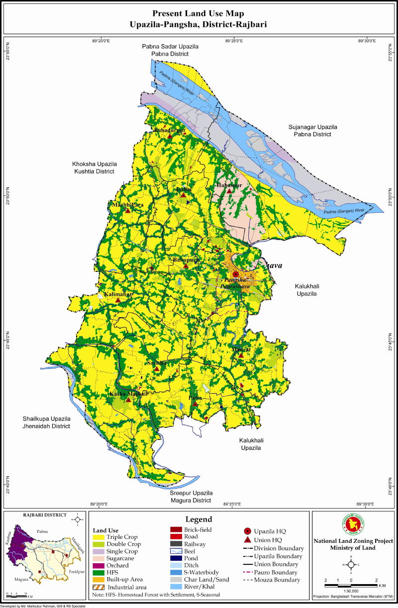 Mouza & Land Use Maps of Pangsha Upazila, Rajbari, Bangladesh - Tourism ...