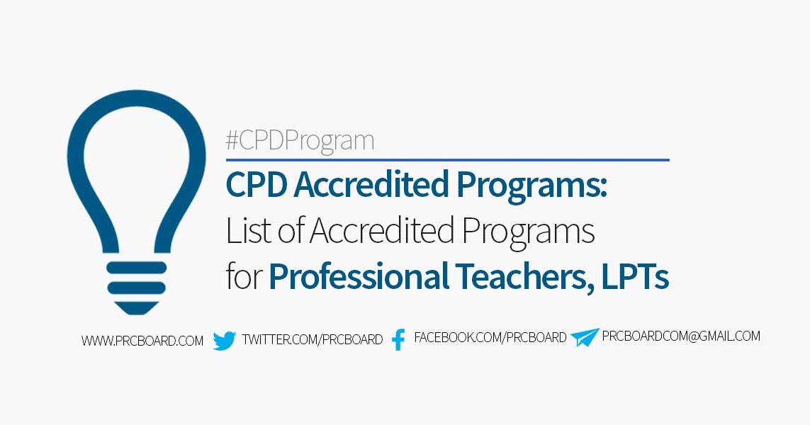 CPD Accredited Programs for Teachers, LPTs - PRCBoard.com